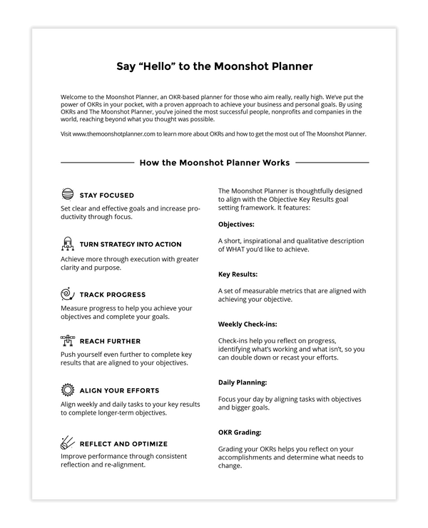 The Moonshot Planner - Digital Download